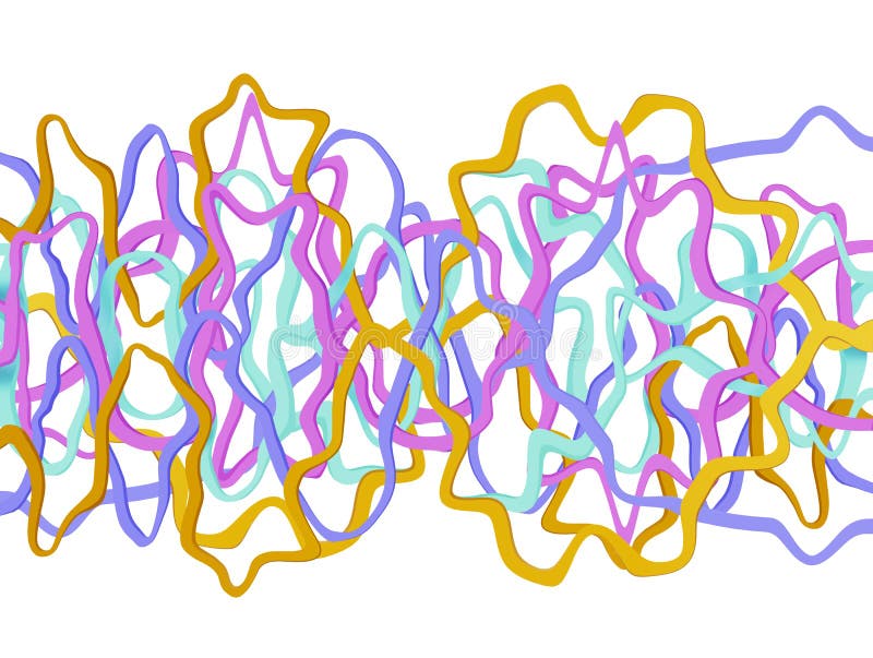 Abstract Multicolored Wavy Curved Tangled Lines Stock Image ...