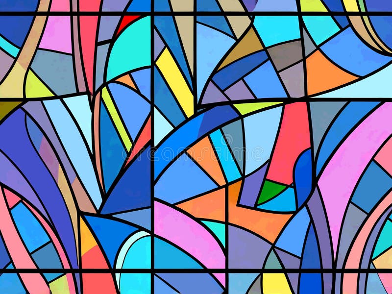 Abstract Multicolored Wavy Pattern Overlapping Gradient Filtered Shapes ...