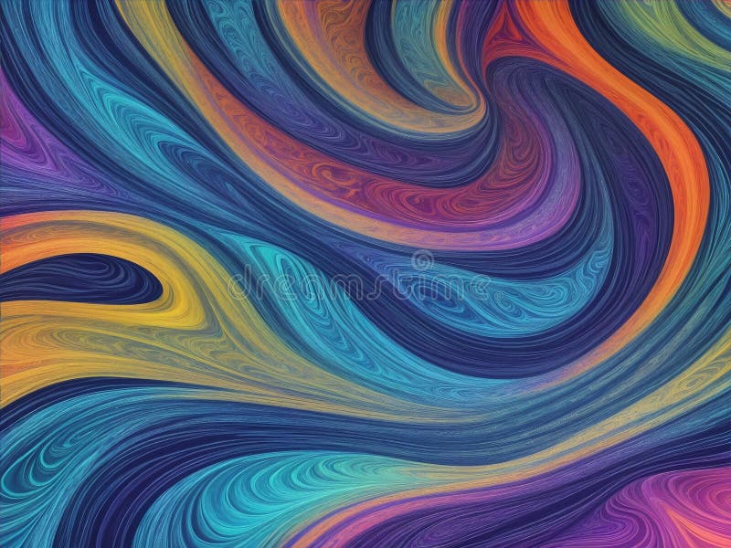 Abstract Multicoloring Illustration of the Gradient with Visual Wave ...