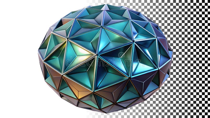 Abstract Multifaceted Sphere Geometric Structure Artistic Element Png ...