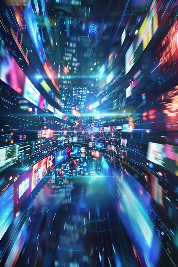 Abstract Multimedia Background Featuring Various Channel Images for Web ...