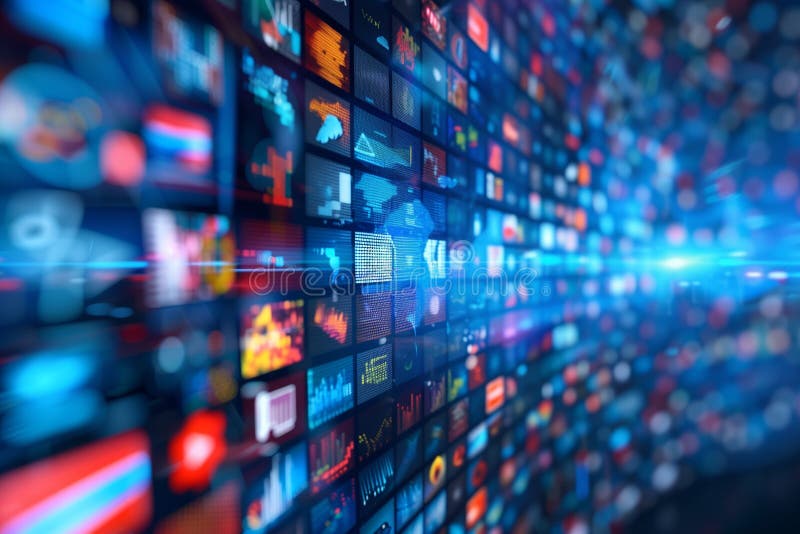 Abstract Multimedia Background Featuring Various Channel Images for Web ...