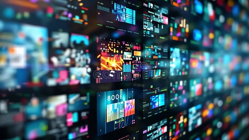 Abstract Multimedia Background Featuring Various Channel Images for Web ...