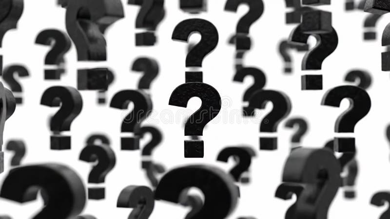 Abstract Multiple Black Question Marks on a White Background. Concept ...
