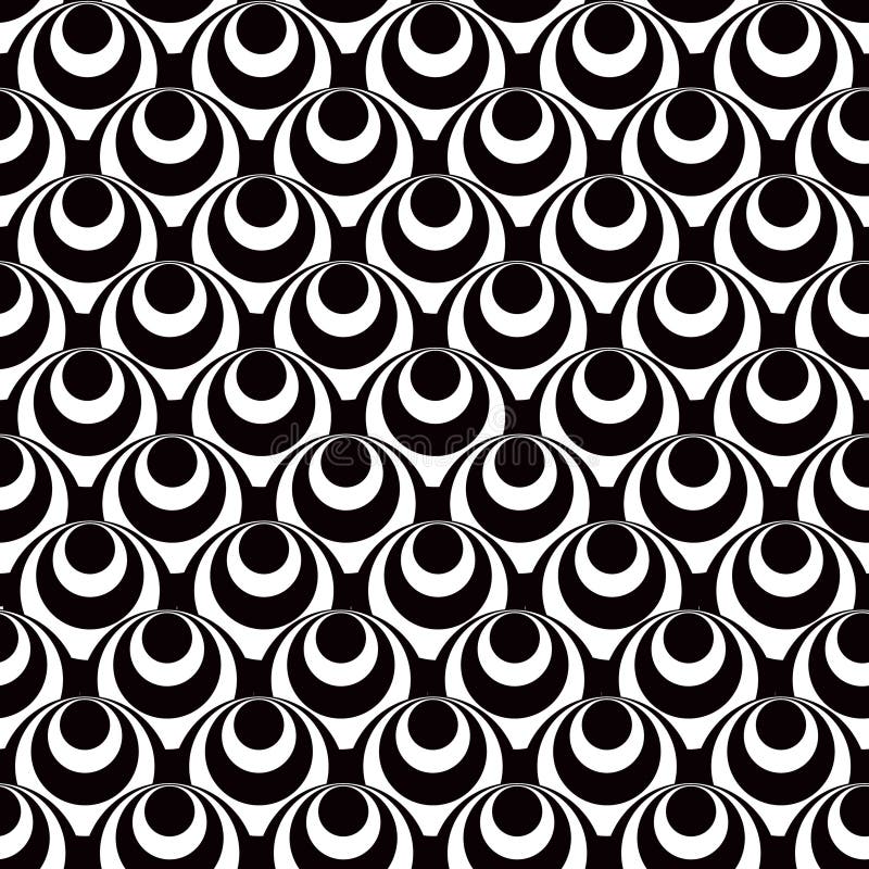 Abstract Multiple Black and White Circles Lined Horizontally Seamless ...
