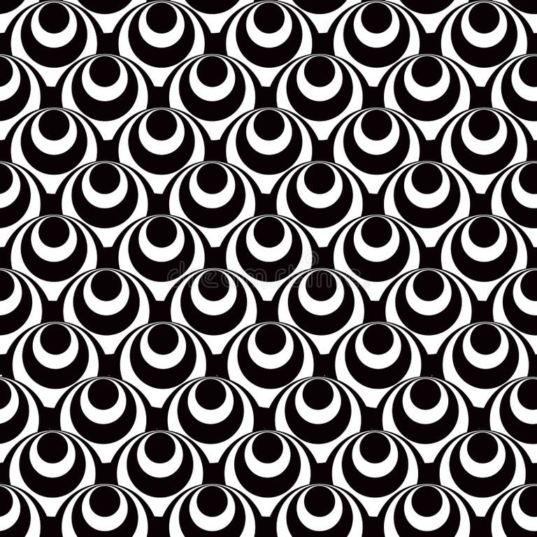 Abstract Multiple Black and White Circles Lined Horizontally Seamless ...