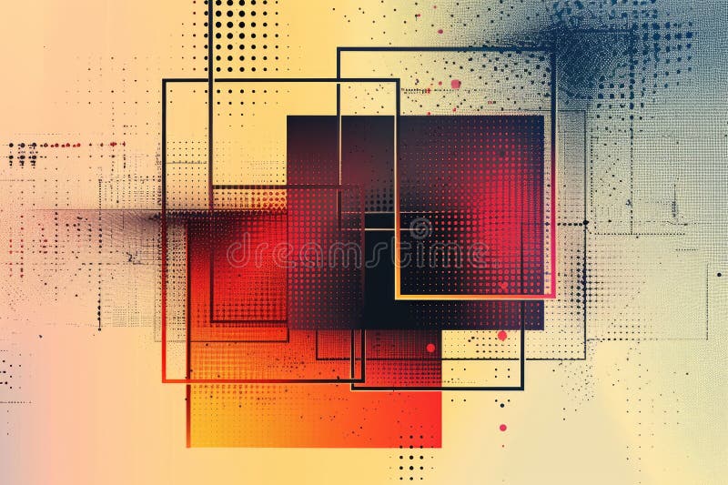 The Abstract Multiple Colored Square Gathering in the Bright Background ...