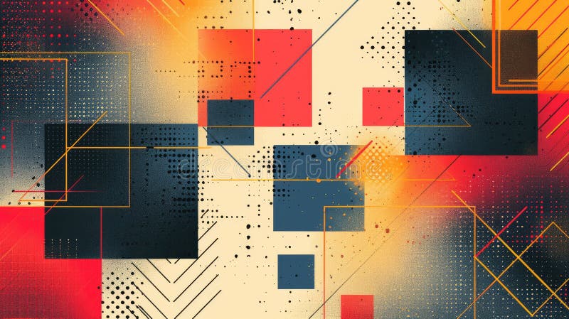 The Abstract Multiple Colored Square Gathering in the Bright Background ...