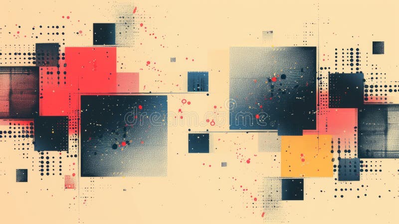 The Abstract Multiple Colored Square Gathering in the Bright Background ...