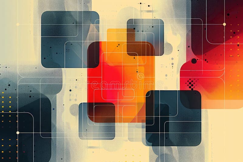 The Abstract Multiple Colored Square Gathering in the Bright Background ...