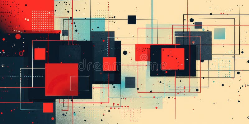 The Abstract Multiple Colored Square Gathering in the Bright Background ...