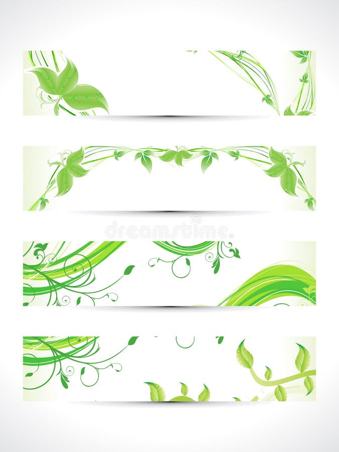 Abstract Multiple Eco Banner Set Stock Vector - Illustration of ...
