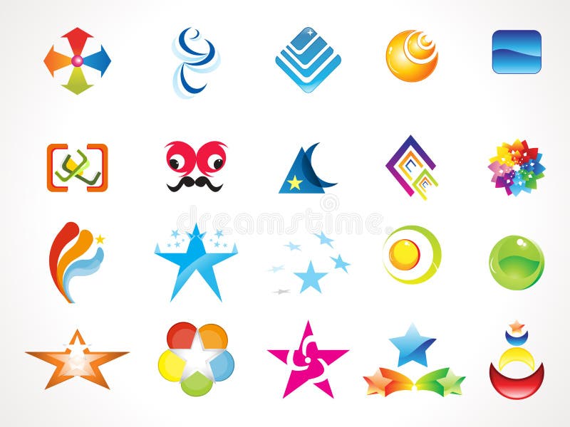 Abstract Multiple Logo Templates Stock Vector - Illustration of travel ...