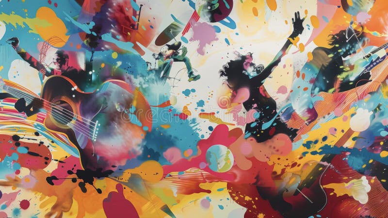 An Abstract Mural with Bold Splashes of Color Showcasing an ...
