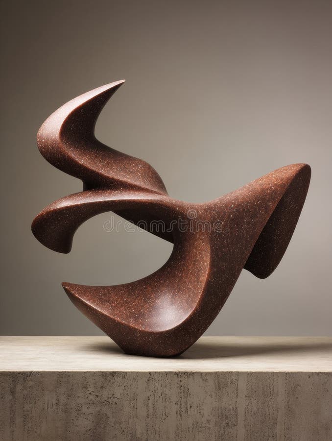 Abstract Muscular Form Sculpture Displayed Over a Minimalist Surface ...