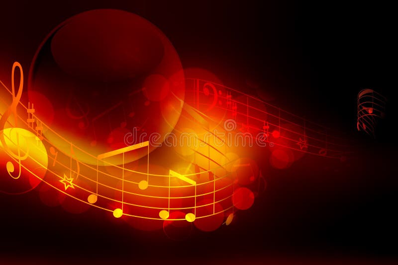 Abstract Music Notes Blast in Blurry Red and Green Background Stock ...