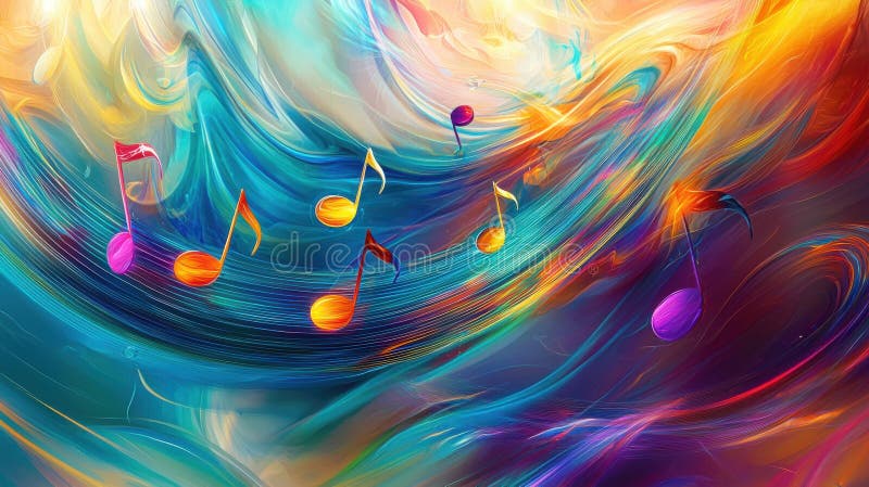 Abstract Music Background Featuring Colorful Sound Waves and Vibrant ...