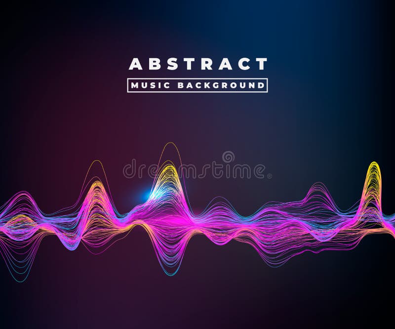Abstract Music Background, Lined Wave Visualisation in Different Bright ...