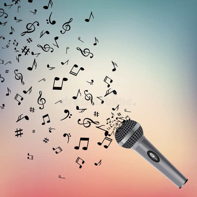 Music Notes Microphone Stock Illustrations – 6,486 Music Notes ...