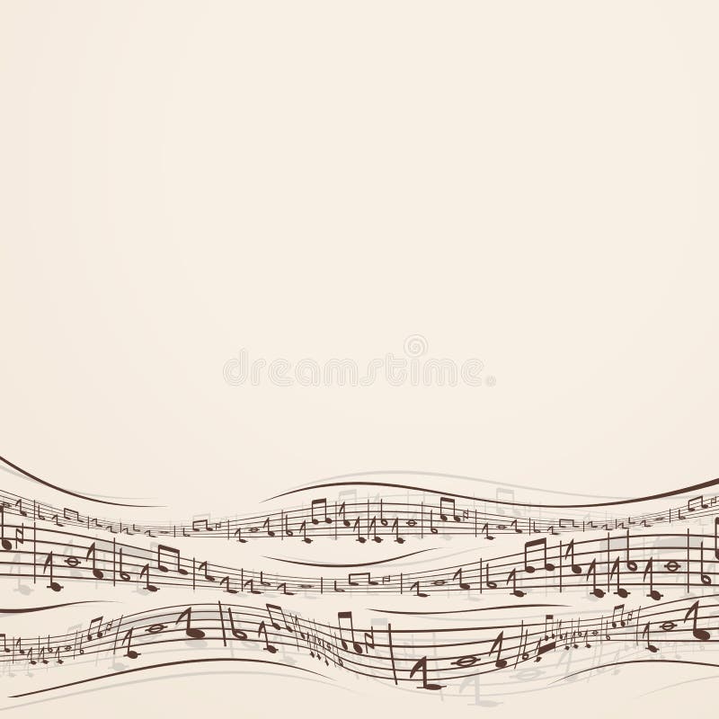 Abstract Music Background with Random Note Stock Vector - Illustration ...