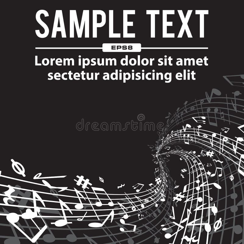 Abstract Music Background with Random Note Stock Vector - Illustration ...