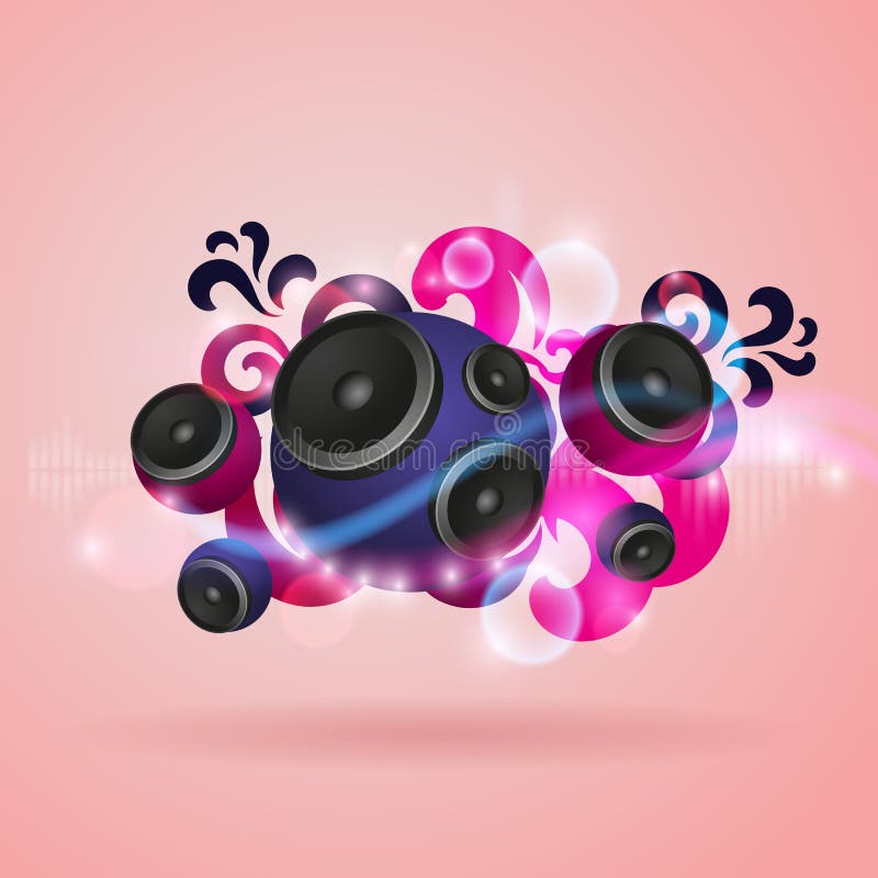 Abstract Music Background with Round Speakers Stock Vector ...