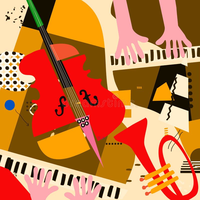 Abstract Music Background, Vector Illustration. Collage with Musical ...