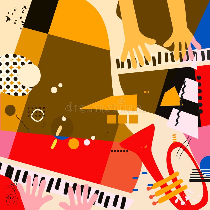 Abstract Music Background, Vector Illustration. Collage with Musical ...