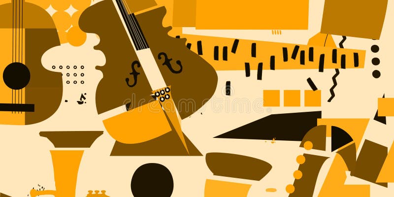 Abstract Music Background, Vector Illustration. Collage with Musical ...