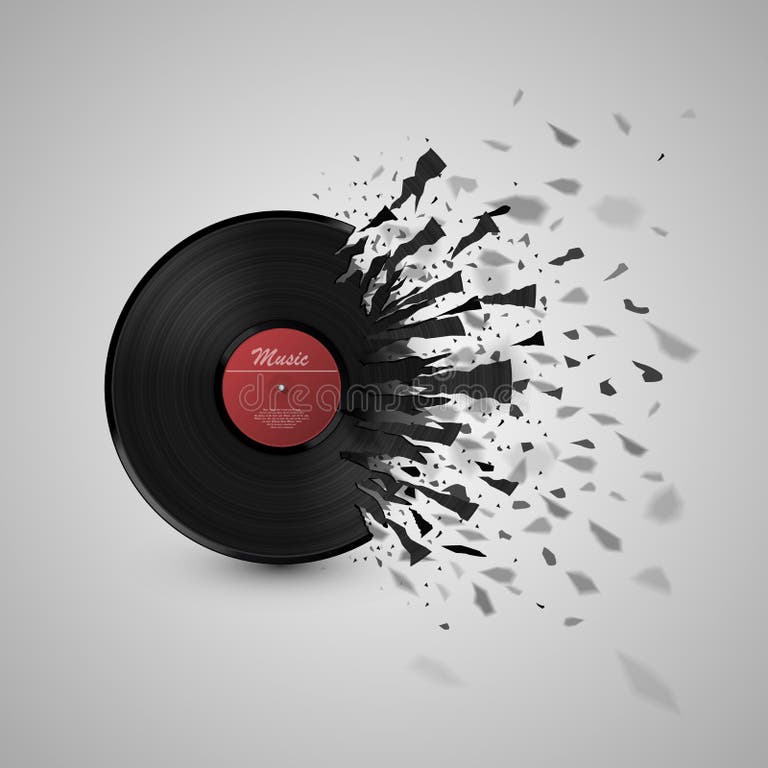 Abstract Music Background. Vinyl Disk Explosion Stock Vector ...