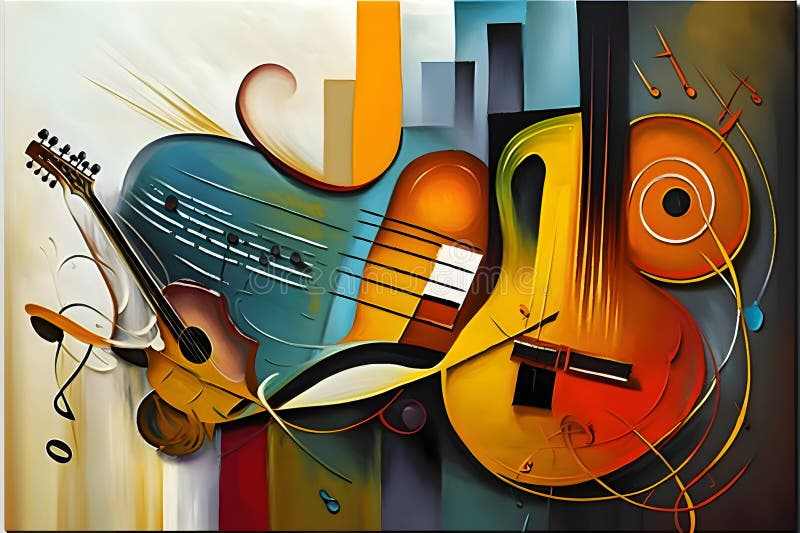 Abstract Music Background with Violin and Violoncello, Illustration ...