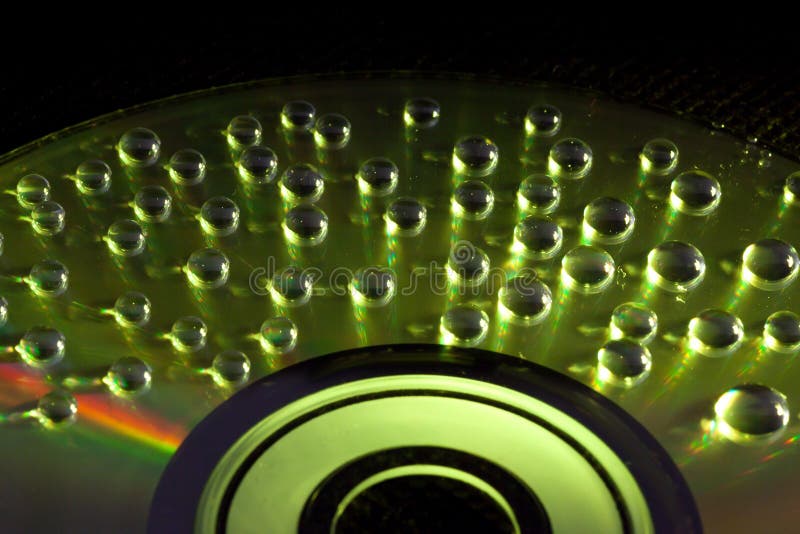 Abstract Music Background, Water Drops on CD/DVD Stock Image - Image of ...