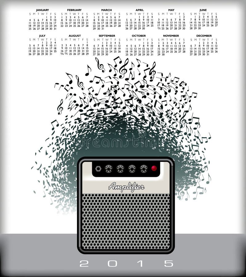 An Abstract 2015 Music Calendar Stock Vector - Illustration of future ...