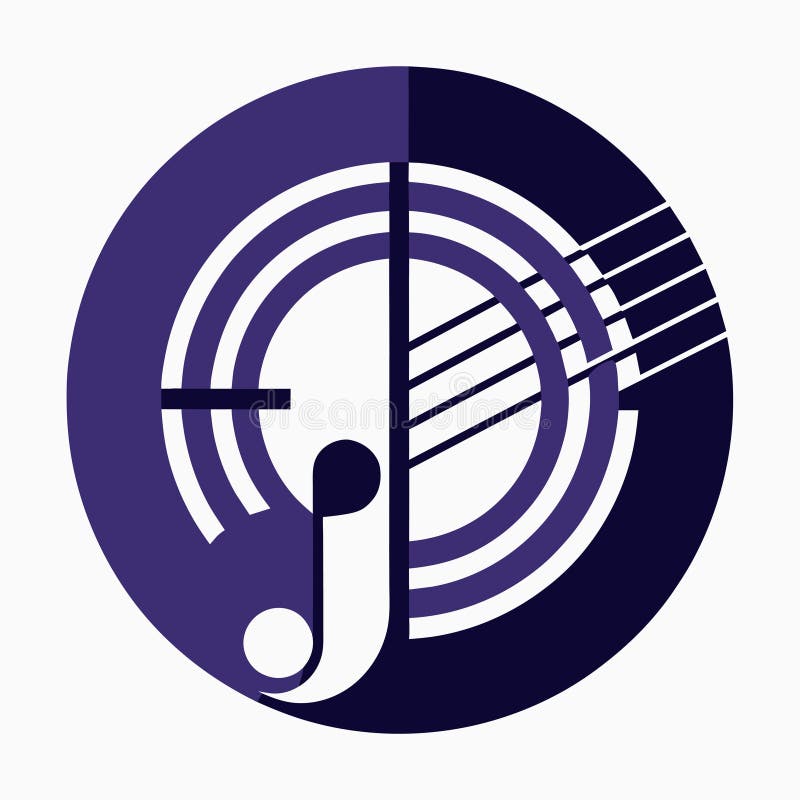 Abstract Music Logo with a Minimalist Circle Design and a Musical Note ...