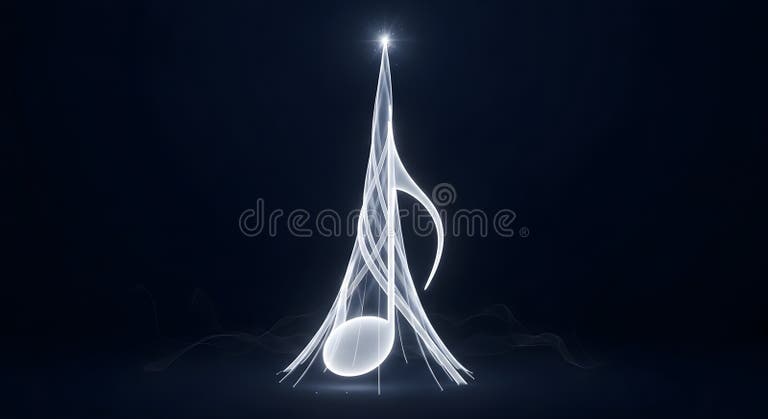 Abstract Music Note Design Resembling the Eiffel Tower with Glowing ...