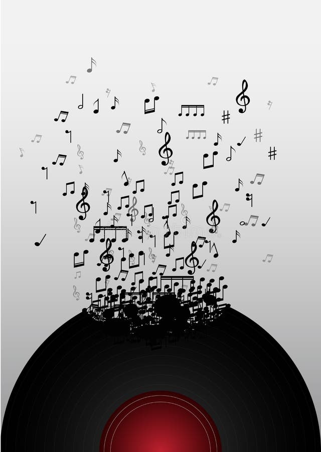 Abstract Music with Note Disk Background Stock Vector - Illustration of ...