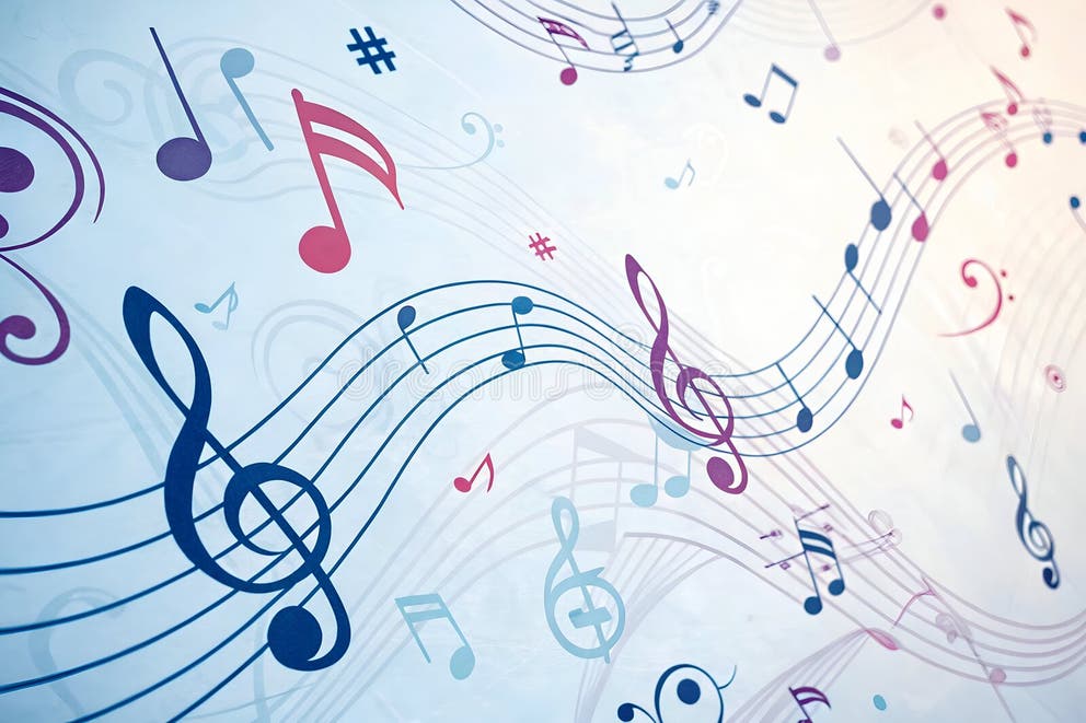 Abstract Music Notes Background Stock Illustration - Illustration of ...
