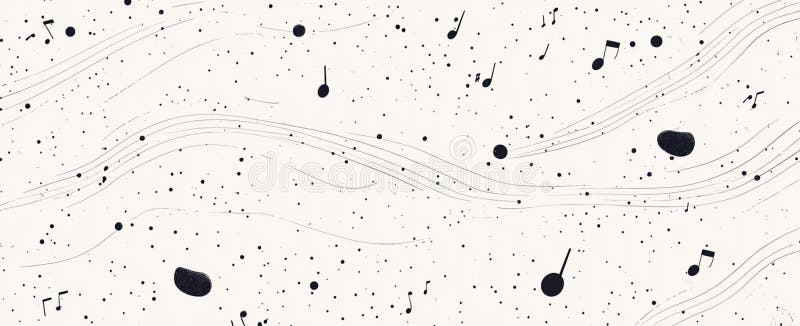 Abstract Music Notes Background Elegant Design White Black Texture Art ...
