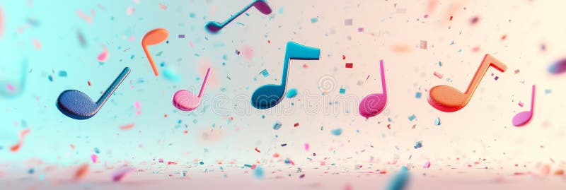Floating Musical Notes. Abstract Music Notes Background Stock ...