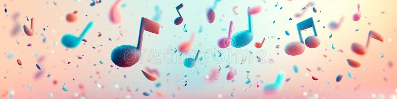Floating Musical Notes. Abstract Music Notes Background Stock ...
