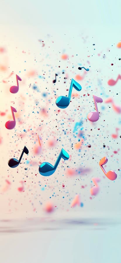 Floating Musical Notes. Abstract Music Notes Background Stock ...