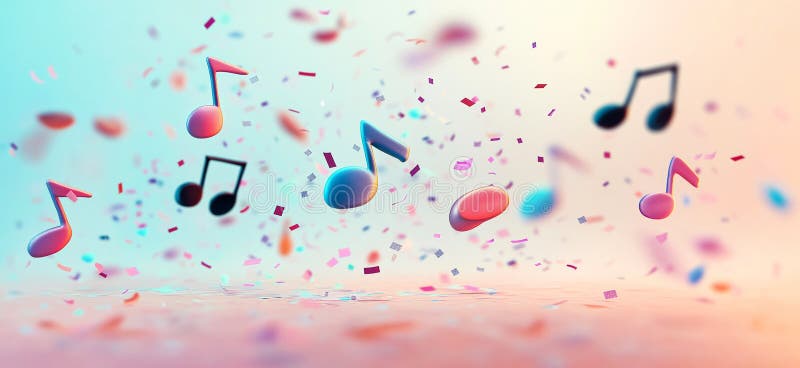 Floating Musical Notes. Abstract Music Notes Background Stock ...