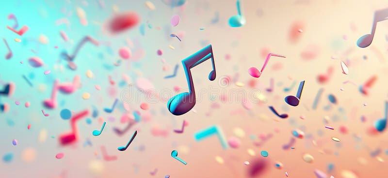 Floating Musical Notes. Abstract Music Notes Background Stock ...