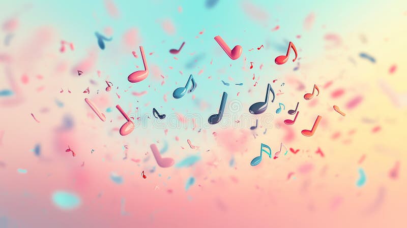 Floating Musical Notes. Abstract Music Notes Background Stock ...