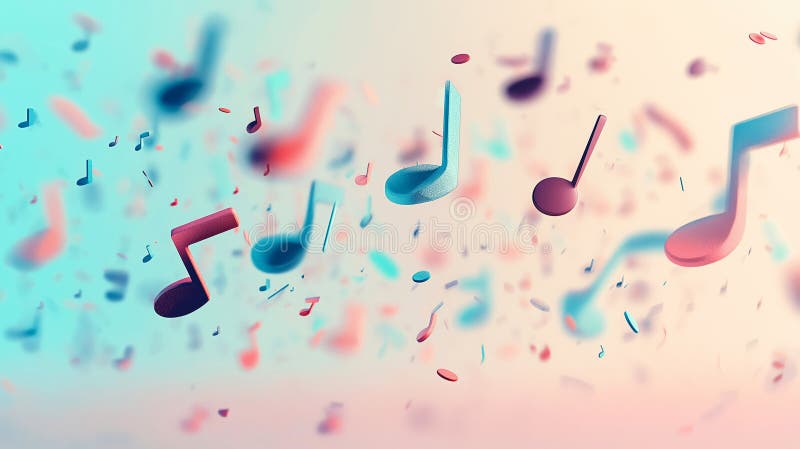 Floating Musical Notes. Abstract Music Notes Background Stock ...