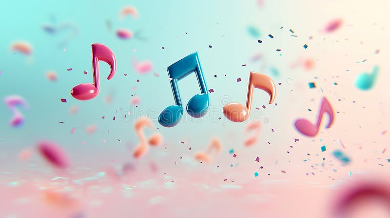 Floating Musical Notes. Abstract Music Notes Background Stock ...