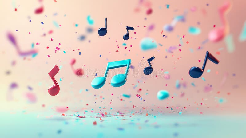 Floating Musical Notes. Abstract Music Notes Background Stock ...