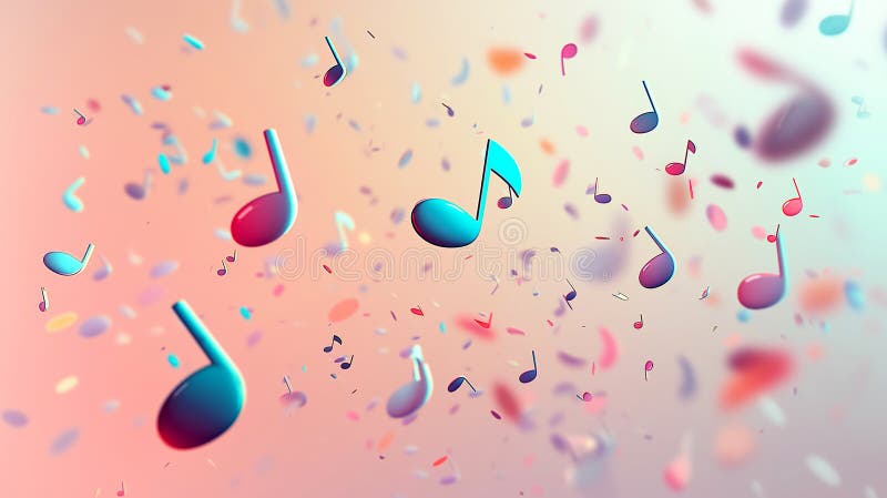 Floating Musical Notes. Abstract Music Notes Background Stock ...