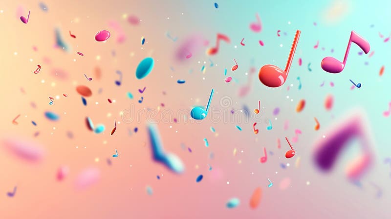 Floating Musical Notes. Abstract Music Notes Background Stock ...