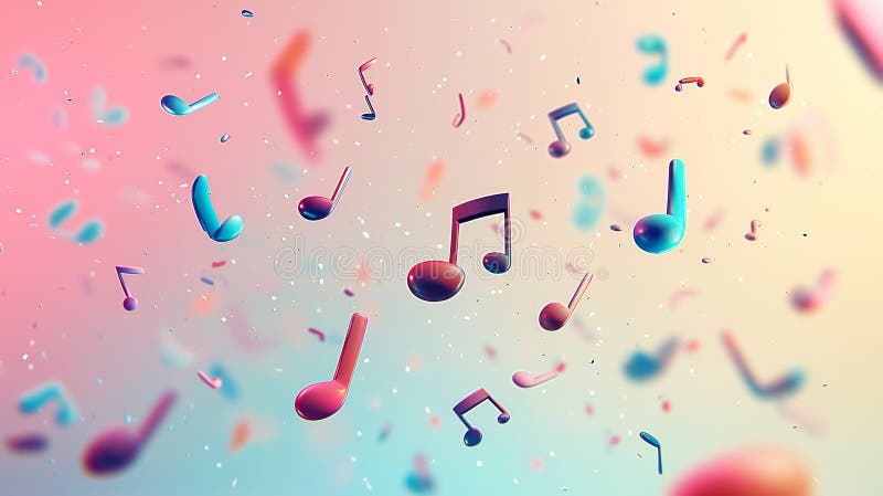Floating Musical Notes. Abstract Music Notes Background Stock ...